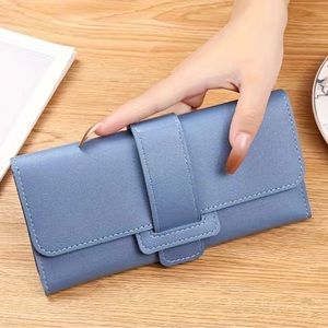 Bags | Brand New Elegant Light Blue Trifold Wallet | Poshmark